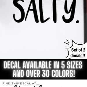 SALTY. Vinyl Decal Bumper Sticker, Set of 2 Salty Beach, Salty Bitch ...