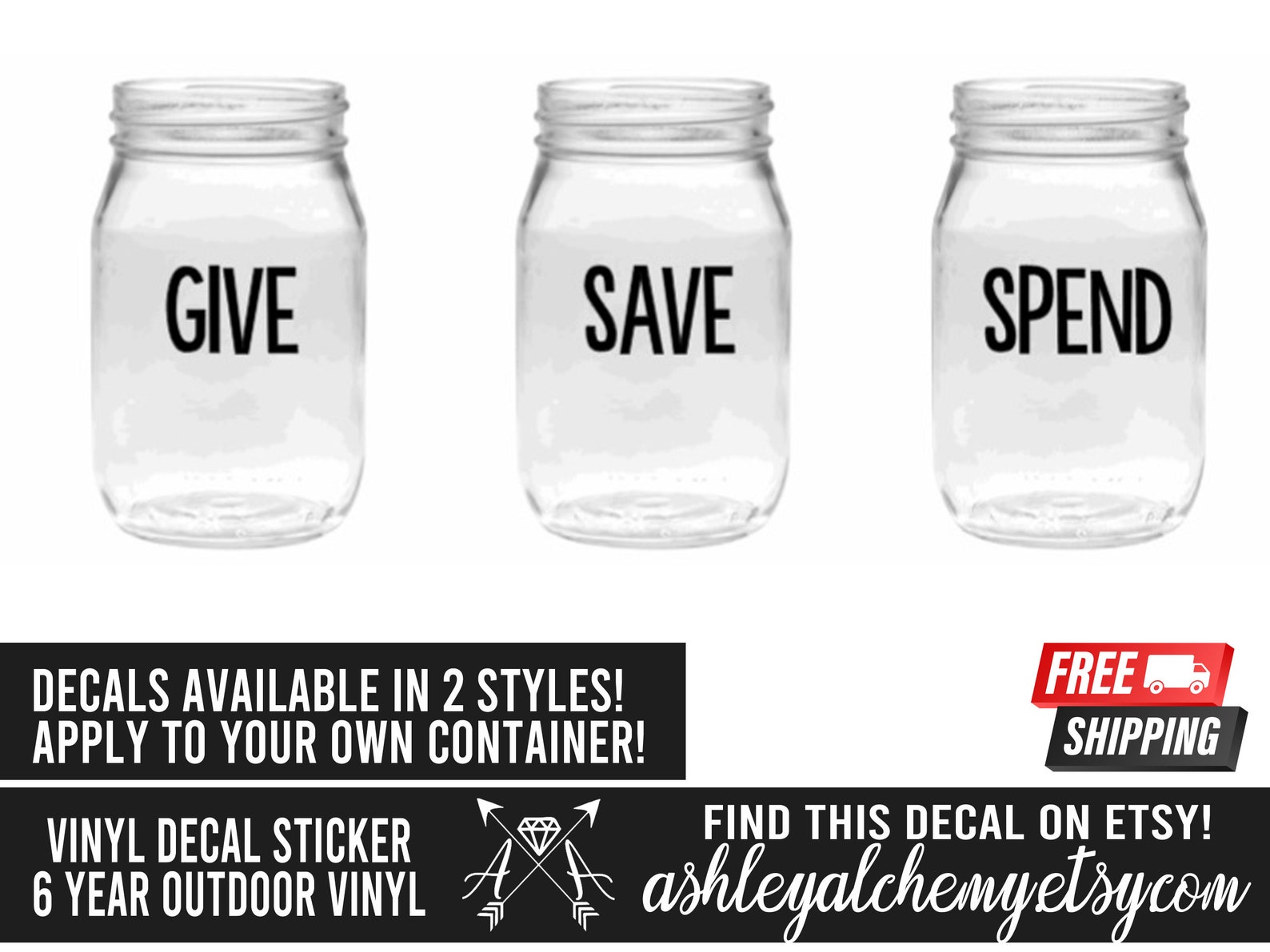 Give Save Spend Vinyl Decal Stickers Dave Ramsey Debt is - Etsy