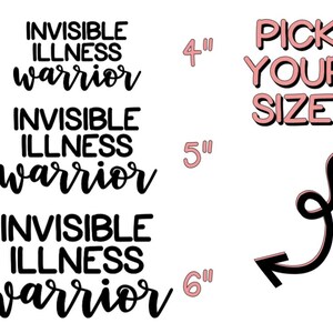 Invisible Illness Warrior Vinyl Decal Bumper Sticker, Chronic Pain ...