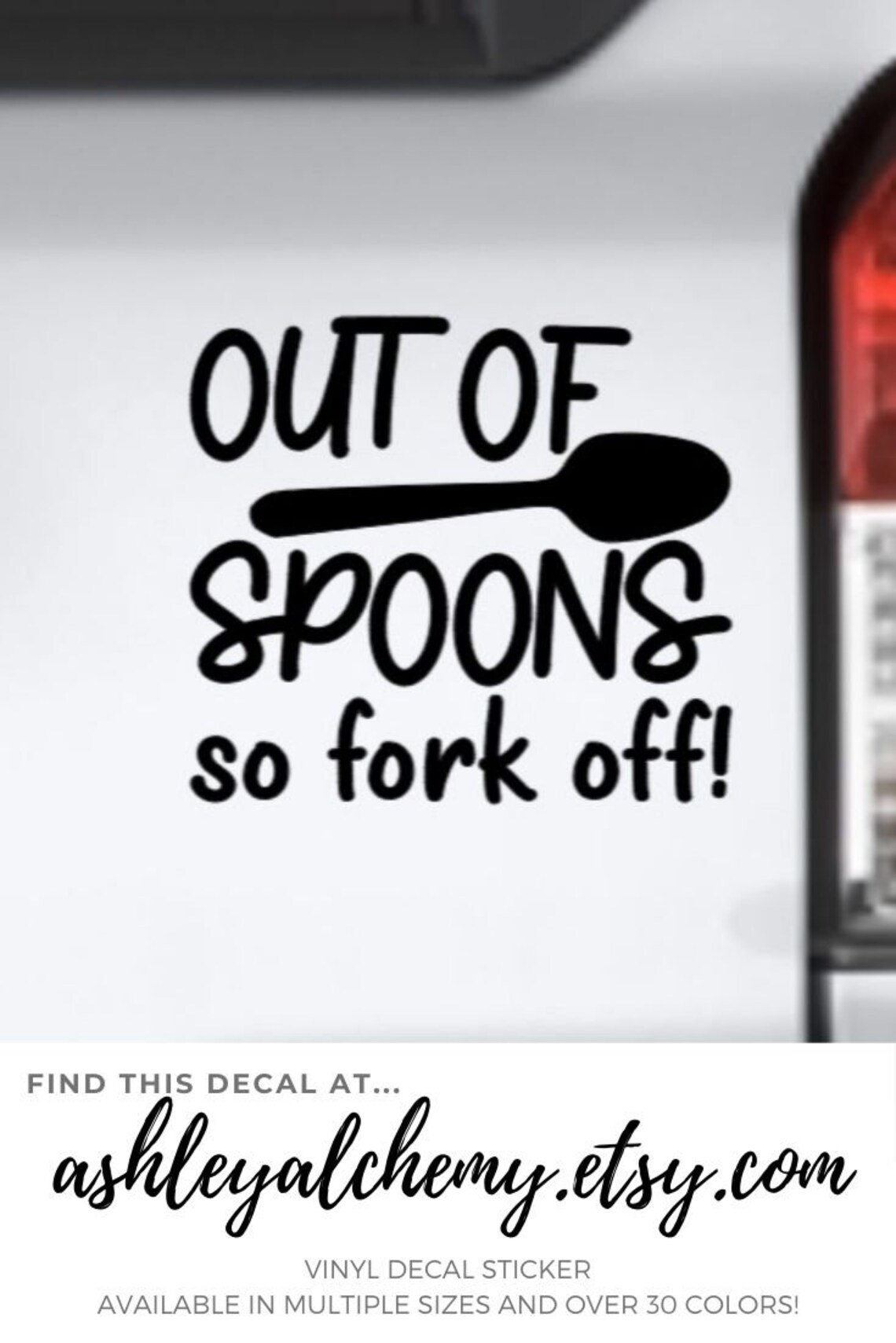 Out of Spoons so Fork off Vinyl Decal Bumper Sticker Spoonie | Etsy