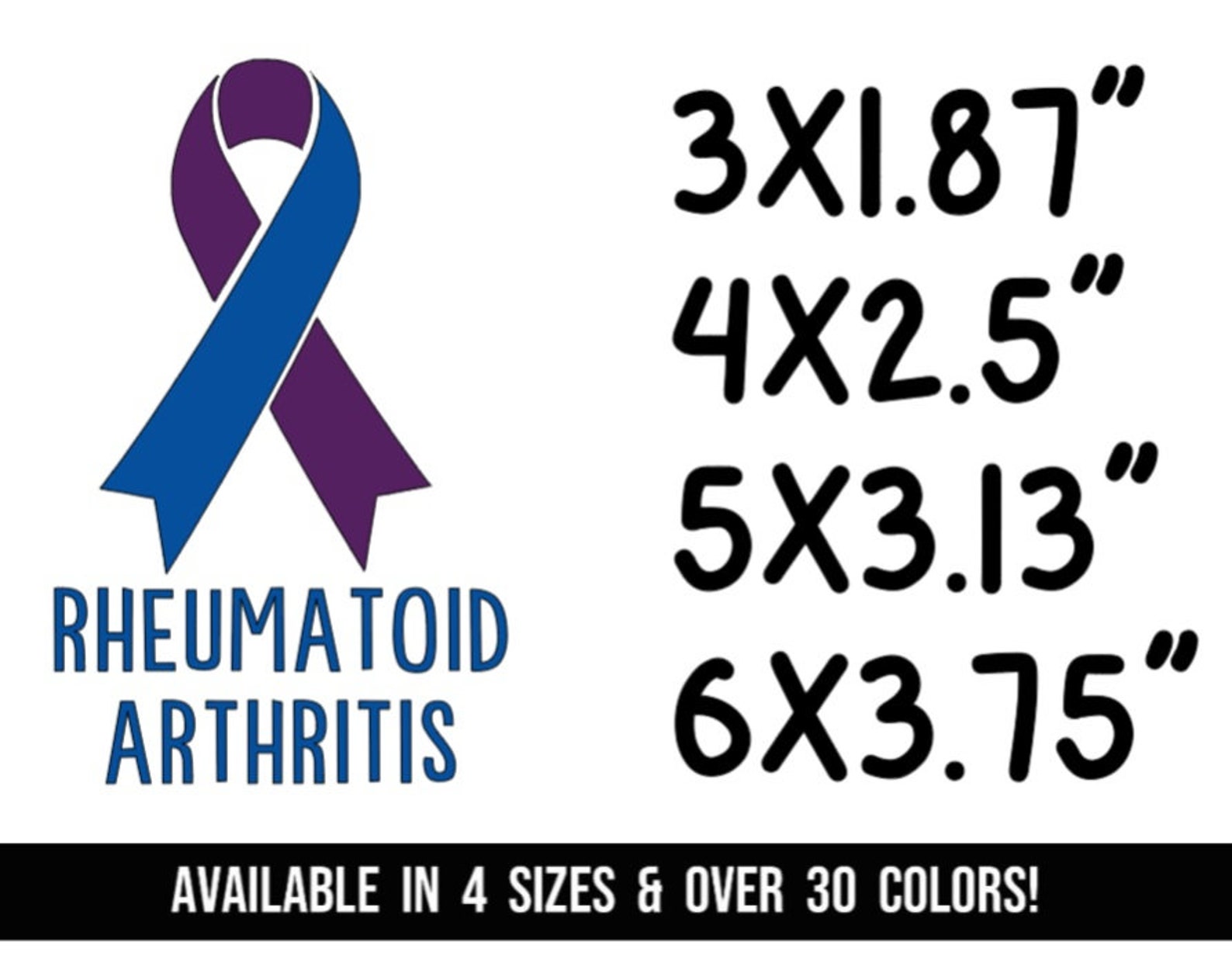 Rheumatoid Arthritis Awareness Vinyl Decal Bumper Sticker RA - Etsy