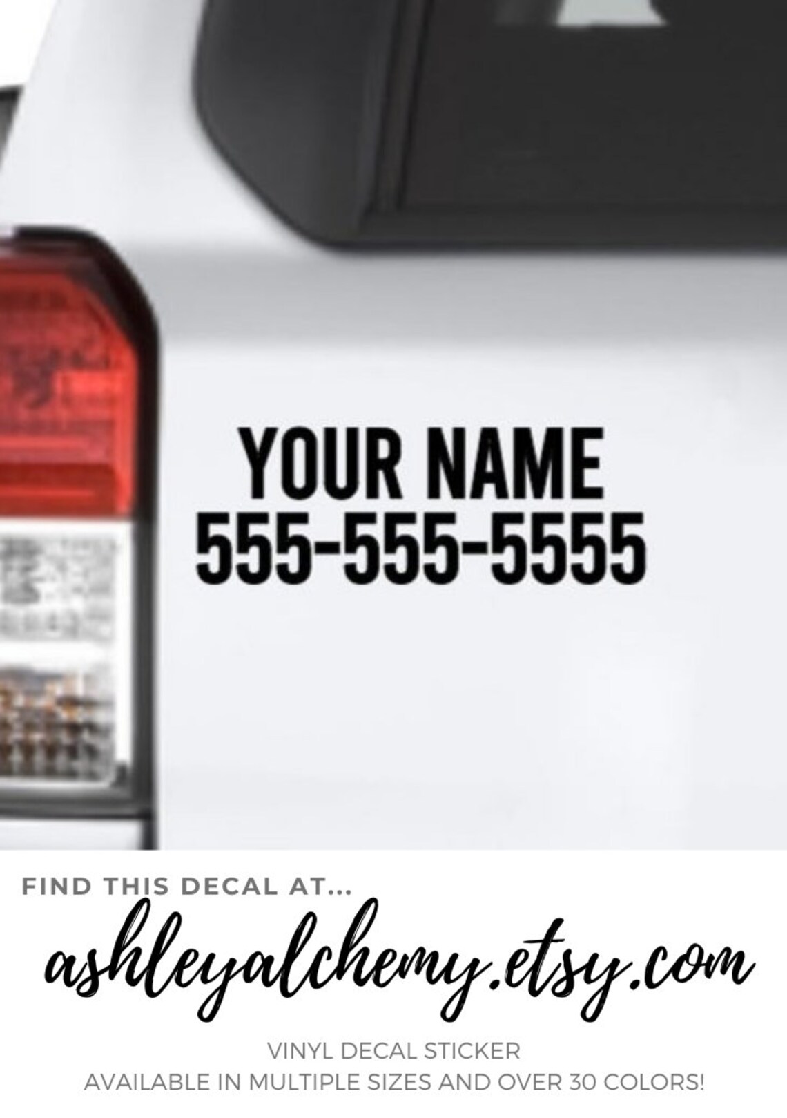 Personalized Name and Phone Number vinyl decal sticker Call | Etsy