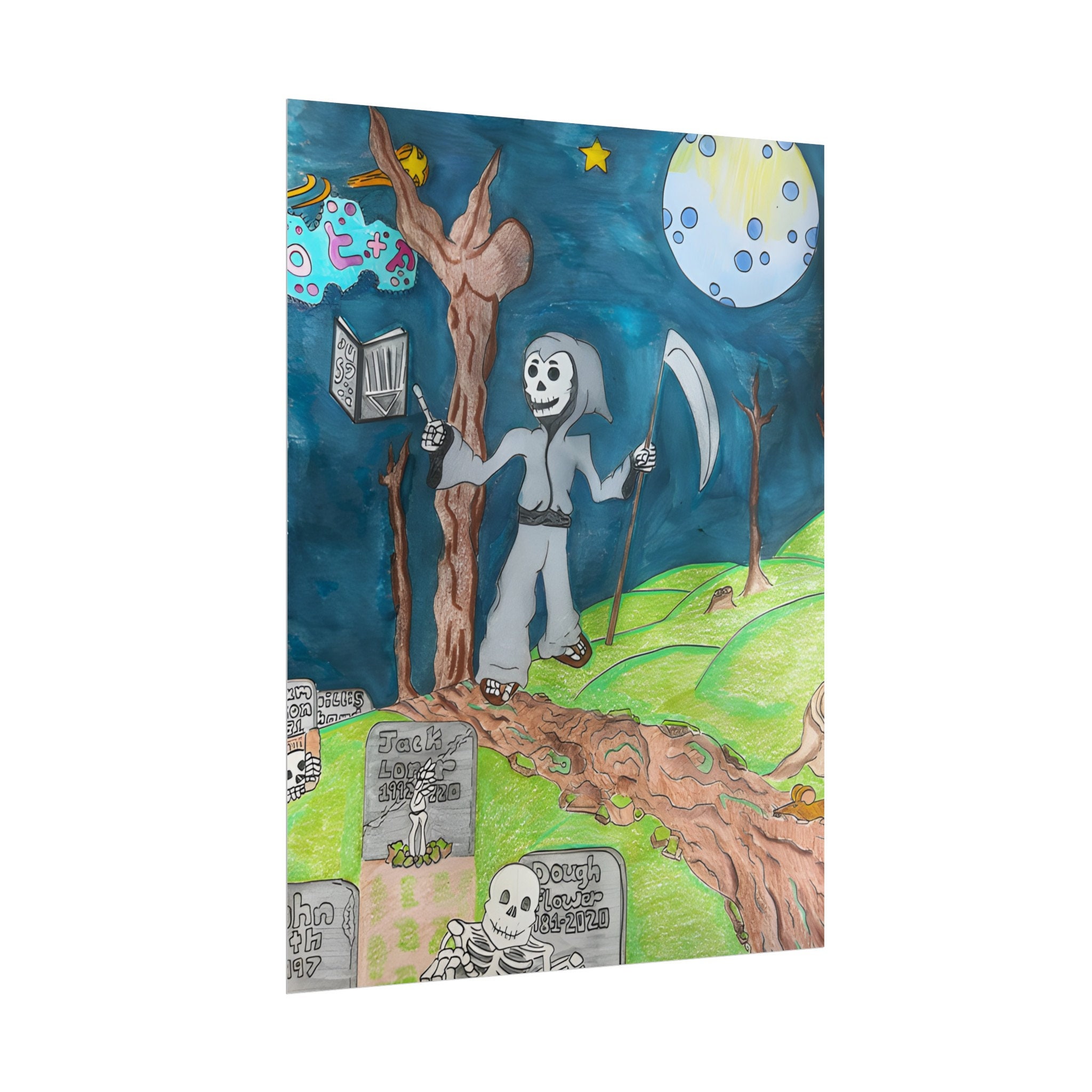 Graveyard Poster Original Art Work Poster - Etsy