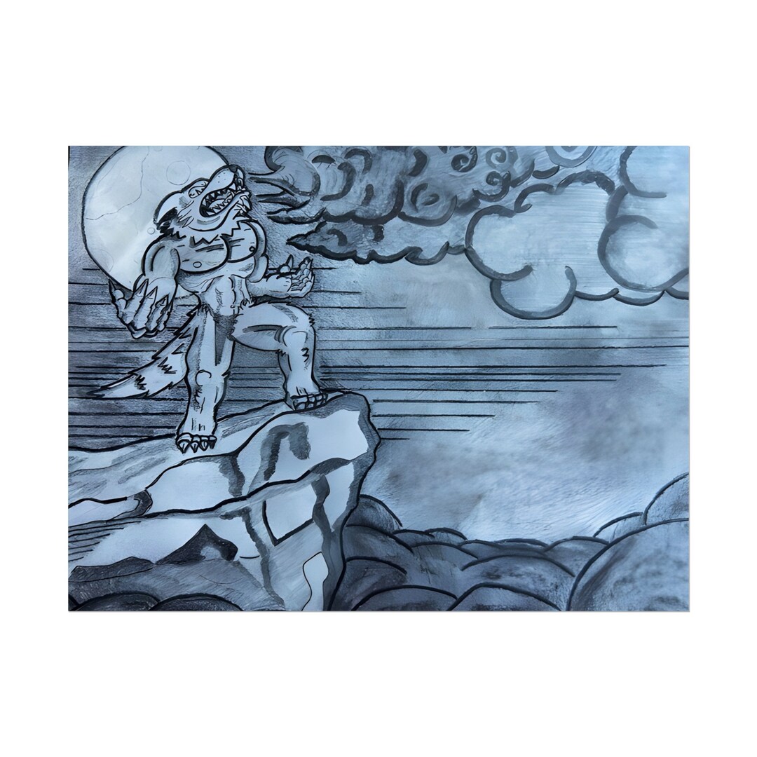 Werewolf Poster Original Art Work Poster - Etsy