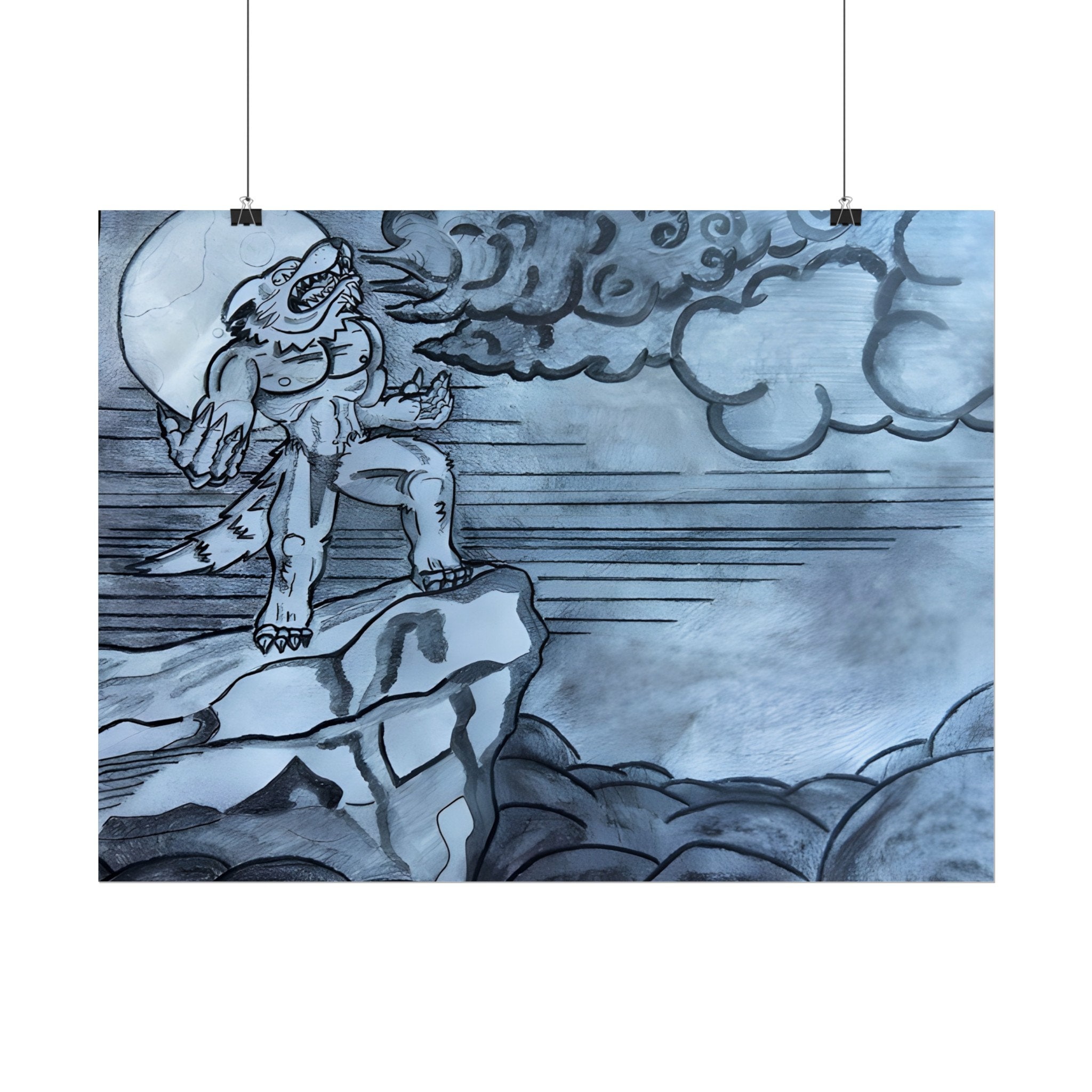 Werewolf Poster Original Art Work Poster - Etsy