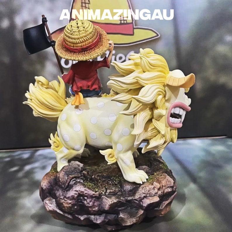 One Piece Luffy Lion Anime Figure Land of Wano Country 19cm Figurine ...