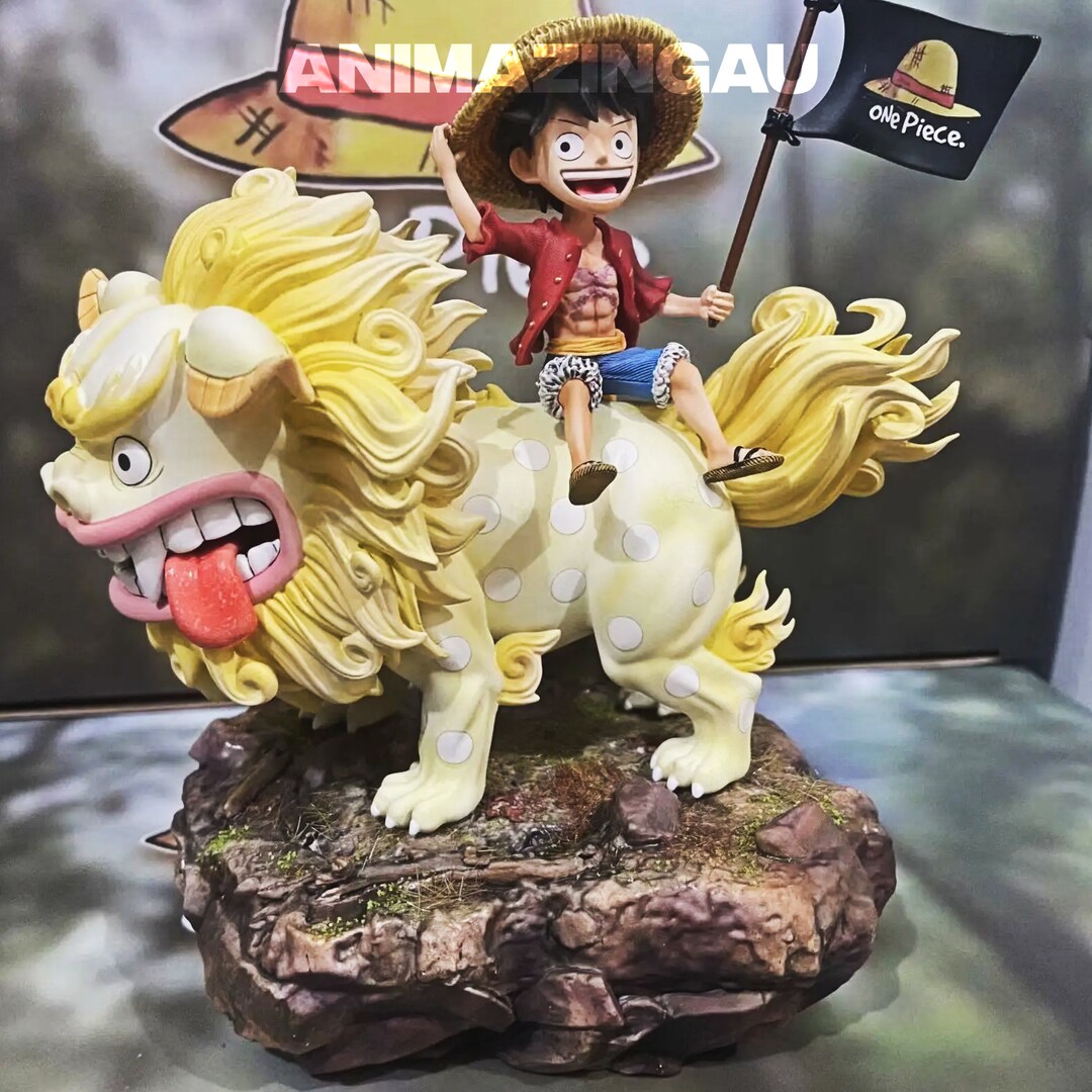 One Piece Luffy Lion Anime Figure Land of Wano Country 19cm Figurine ...