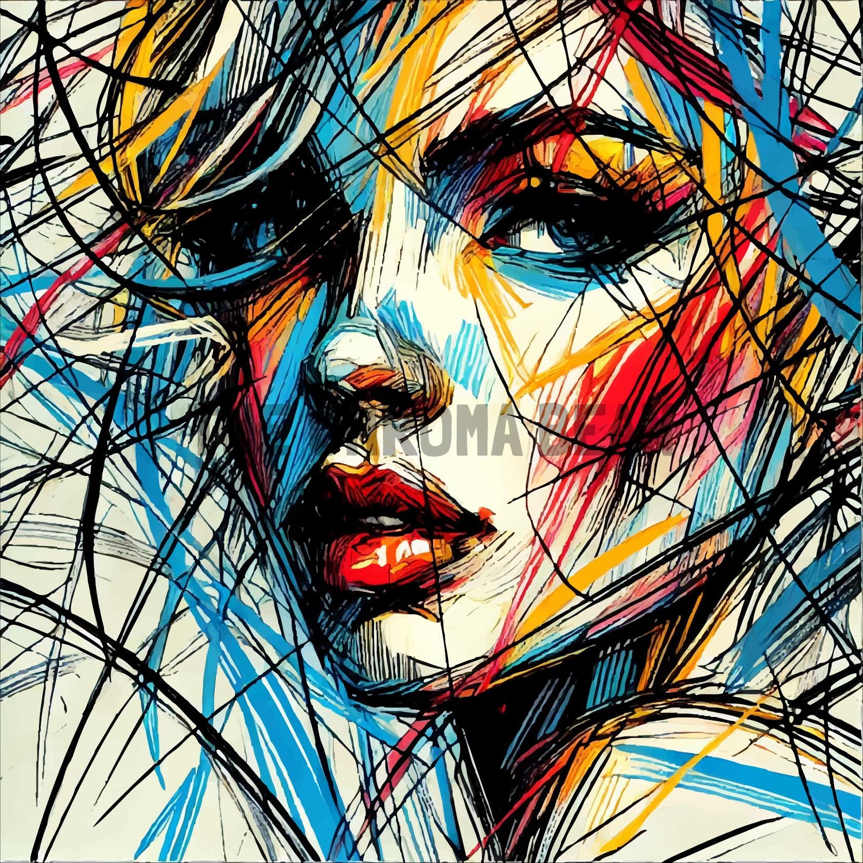 Pop Art-style Woman Portrait | SVG | Pdf | Jpg | Png | Retro-inspired ...