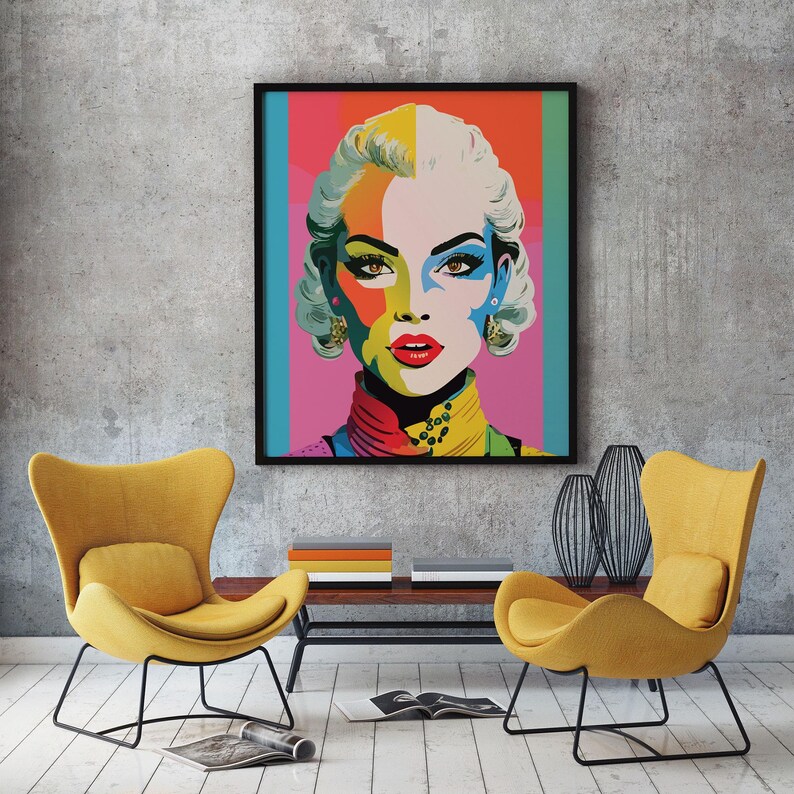 Pop Art Woman Portrait Bundle - Set of 4 Digital Prints, Retro-inspired ...