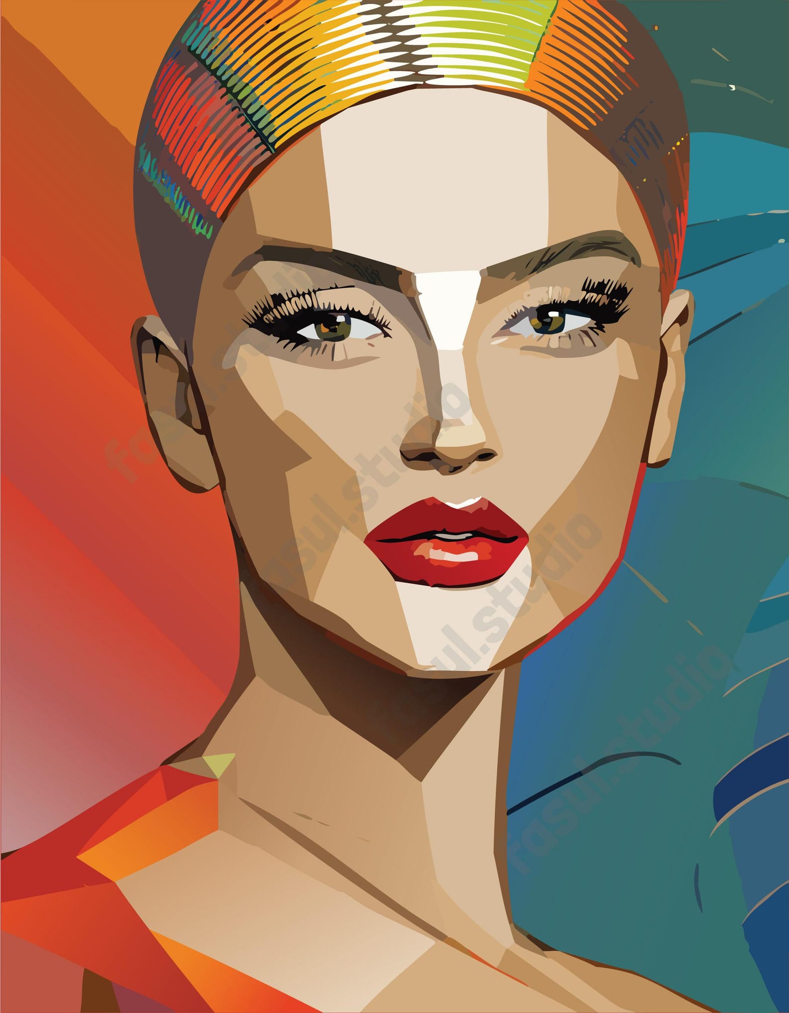 Pop Art Woman Portrait Bundle - Set of 4 Digital Prints, Retro-inspired ...