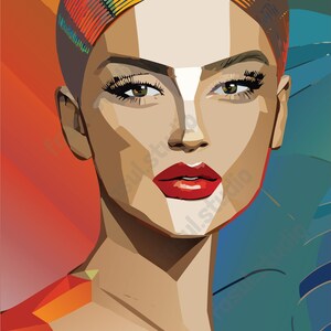 Pop Art Woman Portrait Bundle - Set of 4 Digital Prints, Retro-inspired ...
