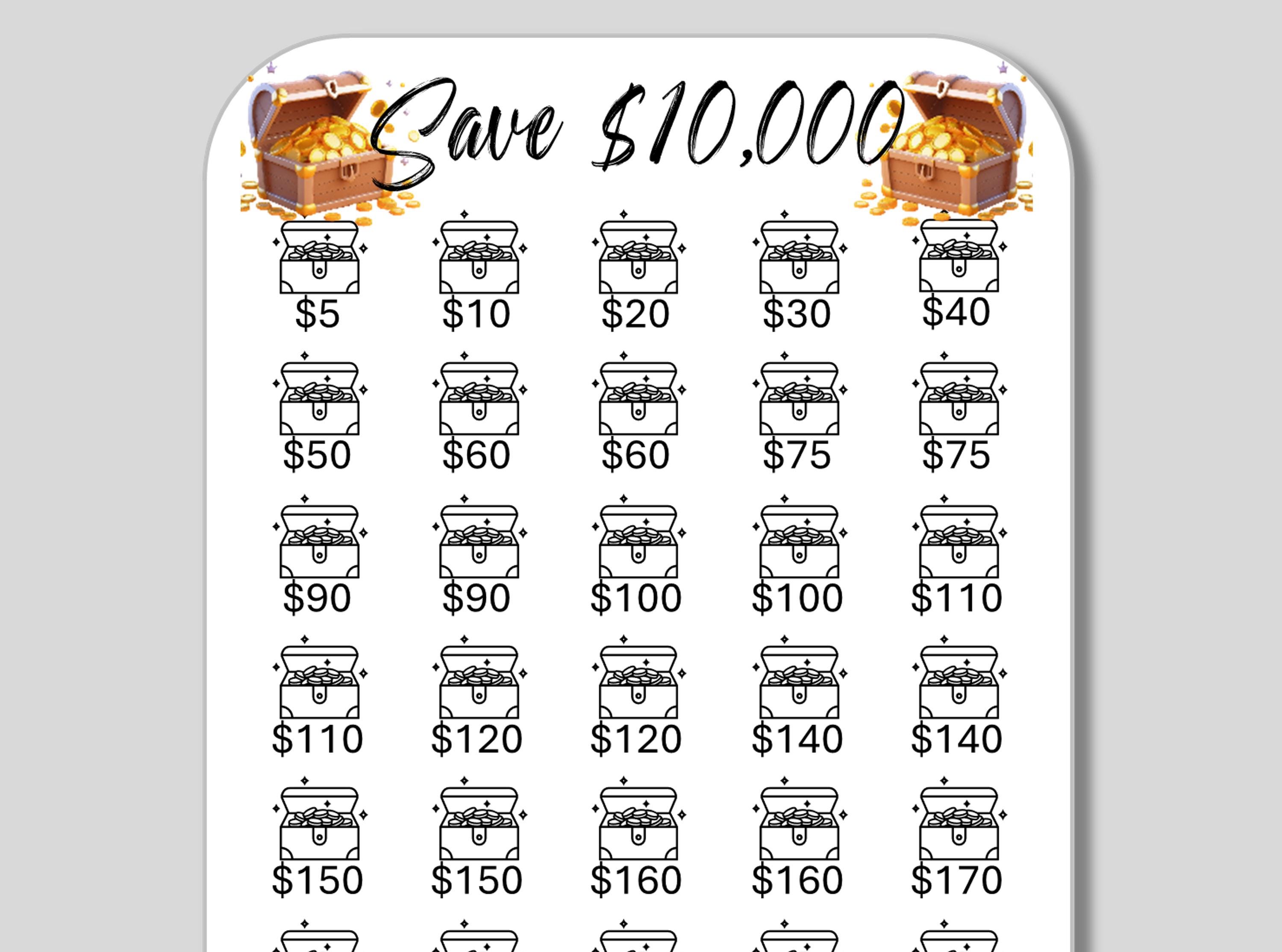 Savings Challenge Card | 250 - 500,000 Savings Goals | Comes in Dollars ...