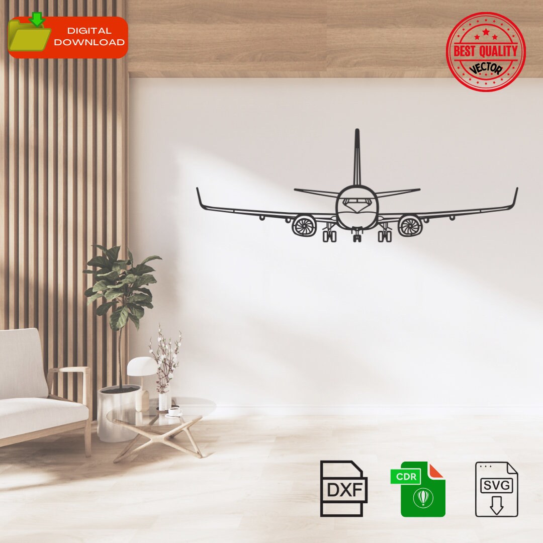 737-800NG Front Vector File Laser Cut, Plasma, Wall Art, Sticker ...