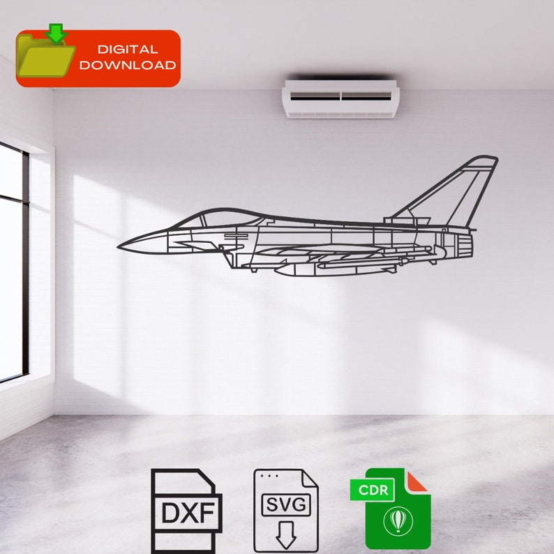 Eurofighter Typhoon Vector File Laser Cut, Plasma, Wall Art, Sticker ...