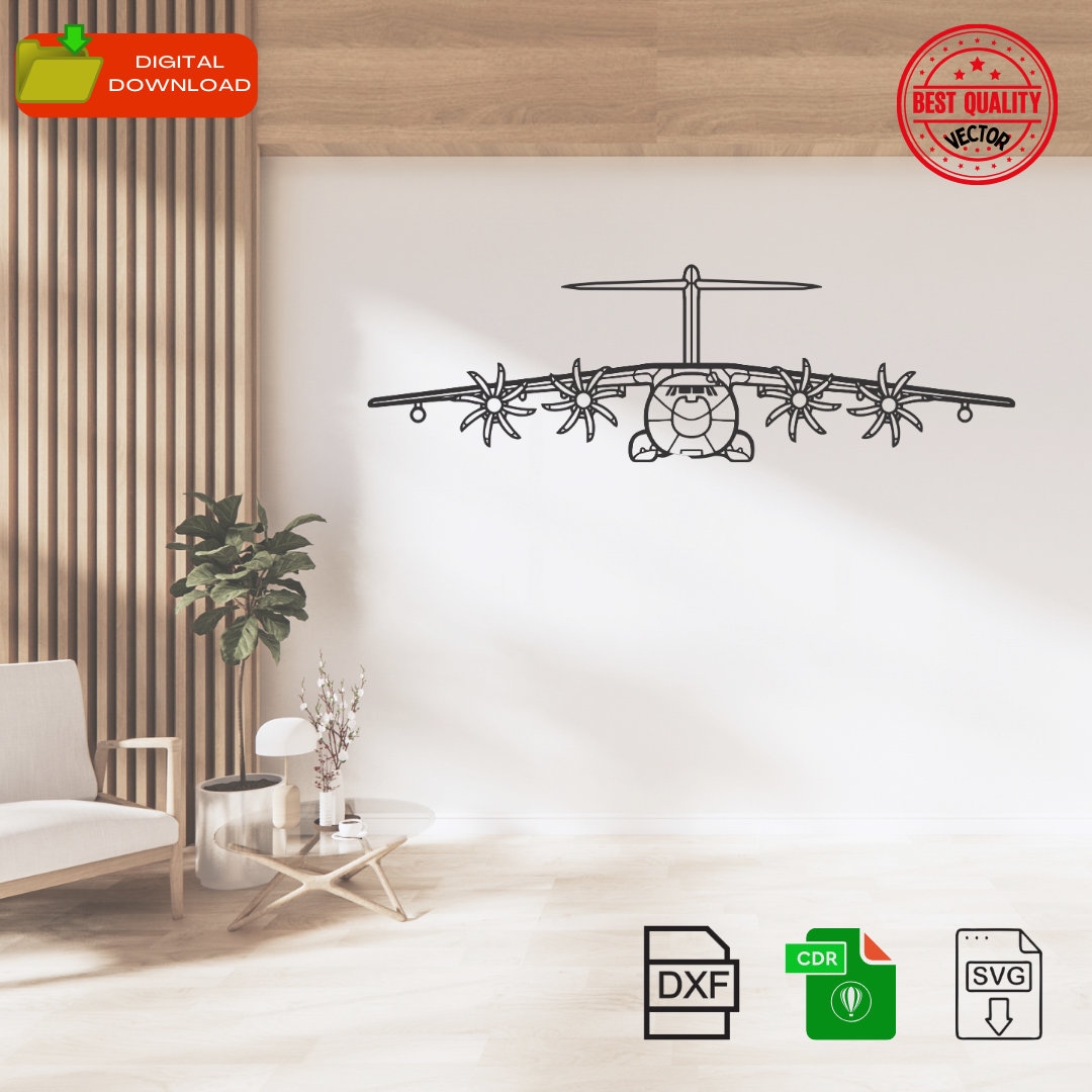 A400M Atlas Front Vector File for Laser Cutting, Plasma, Wall Art Use ...