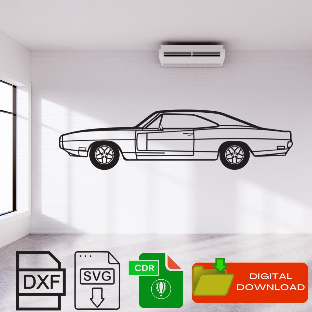 Charger 1970 General Vector File for Laser Cutting, Plasma, Wall Art ...