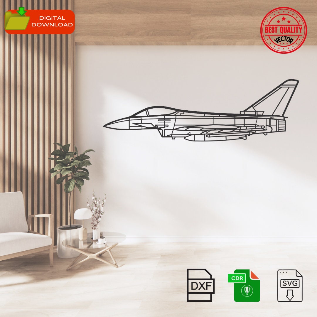 Eurofighter Typhoon Vector File Laser Cut, Plasma, Wall Art, Sticker ...
