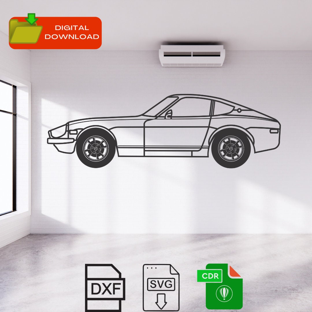 280Z Coupe 1978 Vector File Laser Cut, Plasma, Wall Art, Sticker ...
