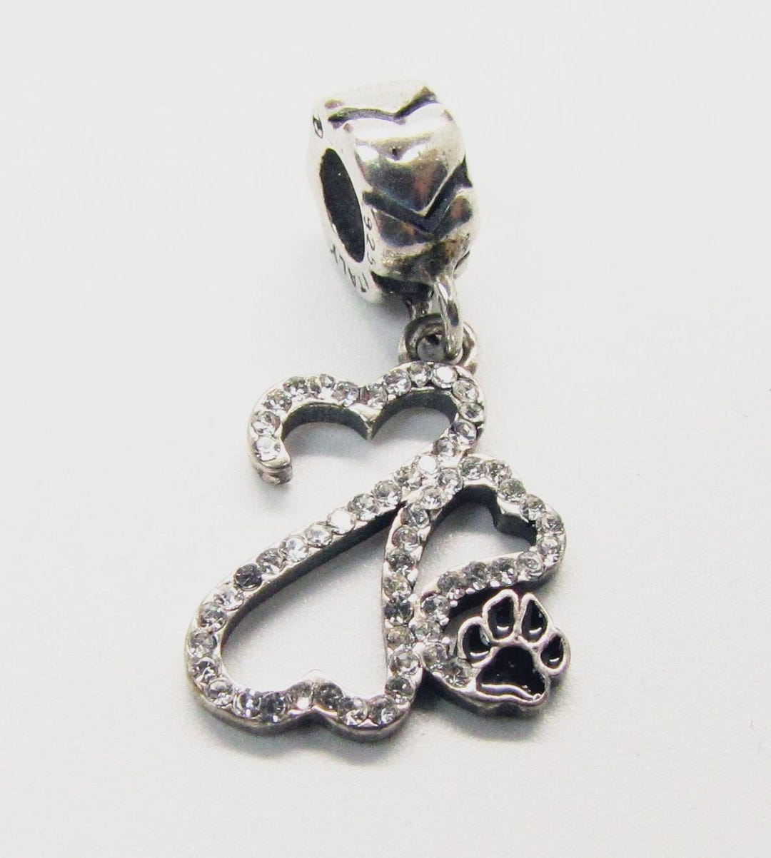 Sterling RL Charmed Memories Open Heart Charm With Rhinestones and ...