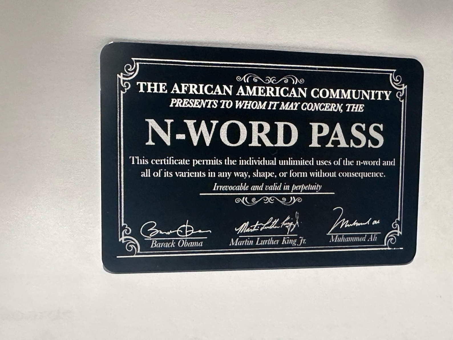 N-word Pass Novelty - Etsy