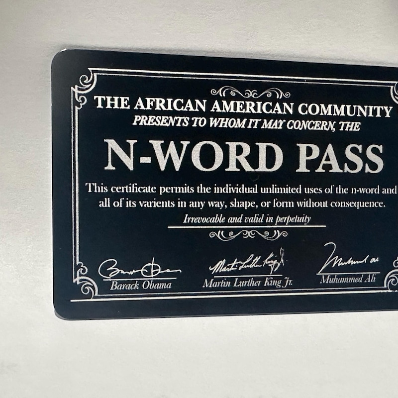 The N Word Pass Card - Etsy