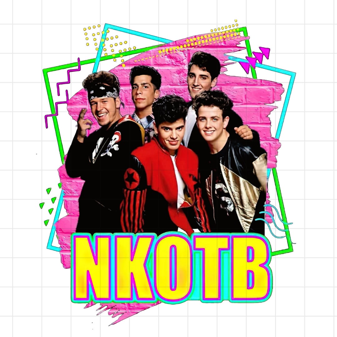 NKOTB Png, Digital Design, 80's 90's NKOTB Png, Retro Music Png File ...