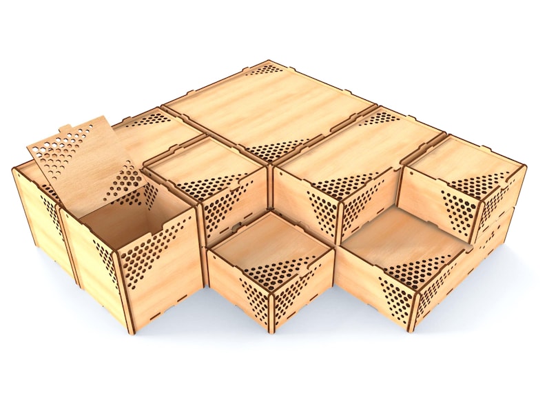 Laser Cut Box - Stackable Storage Organizer With Lid, Decorative Box ...