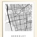 BERKELEY California Map Street Map Drawing Black and White art Print ...