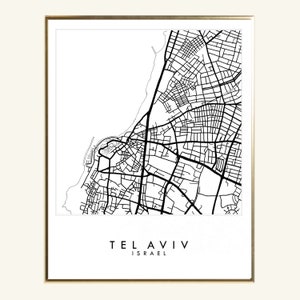 TEL AVIV Yafo Jaffa Map Hand Drawn Street Map Israel City Map - Etsy