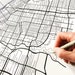 HOUSTON Map Street Map TEXAS City Map Drawing Black and White (art ...