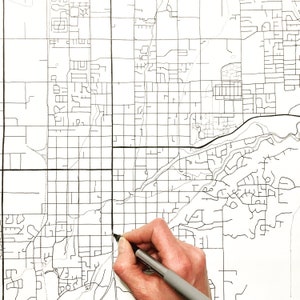LOGAN UTAH Map Street Map City Map Drawing Black and White (art Print ...