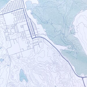 ANACORTES Map Hand Drawn Bathymetric Map WASHINGTON (art Print) Home ...