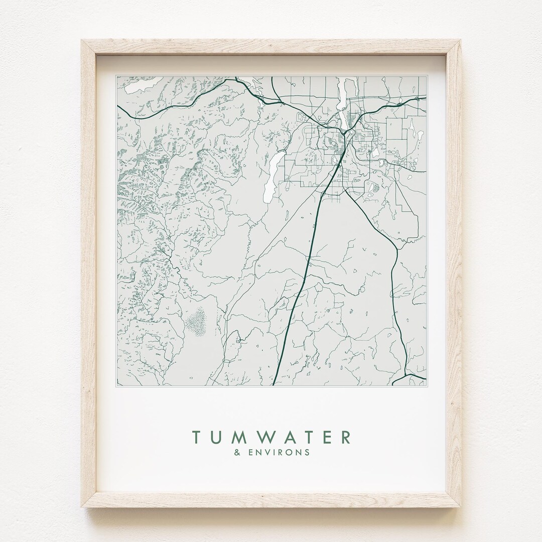 TUMWATER South Olympia Map Hand Drawn Topographic Map WASHINGTON Map ...