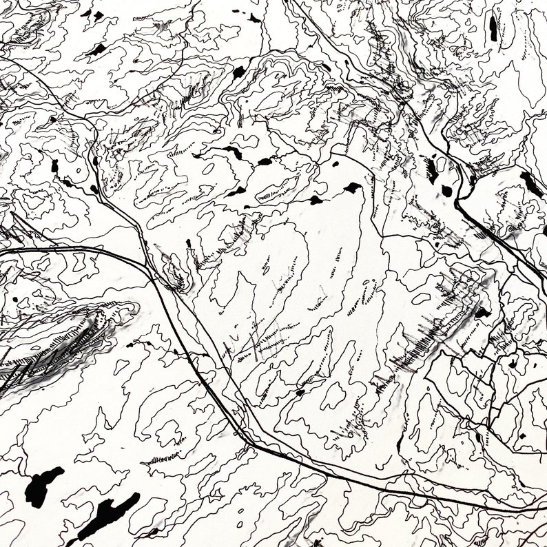 POCONOS Mountains Hand Drawn Map Street Map Pennsylvania | Etsy