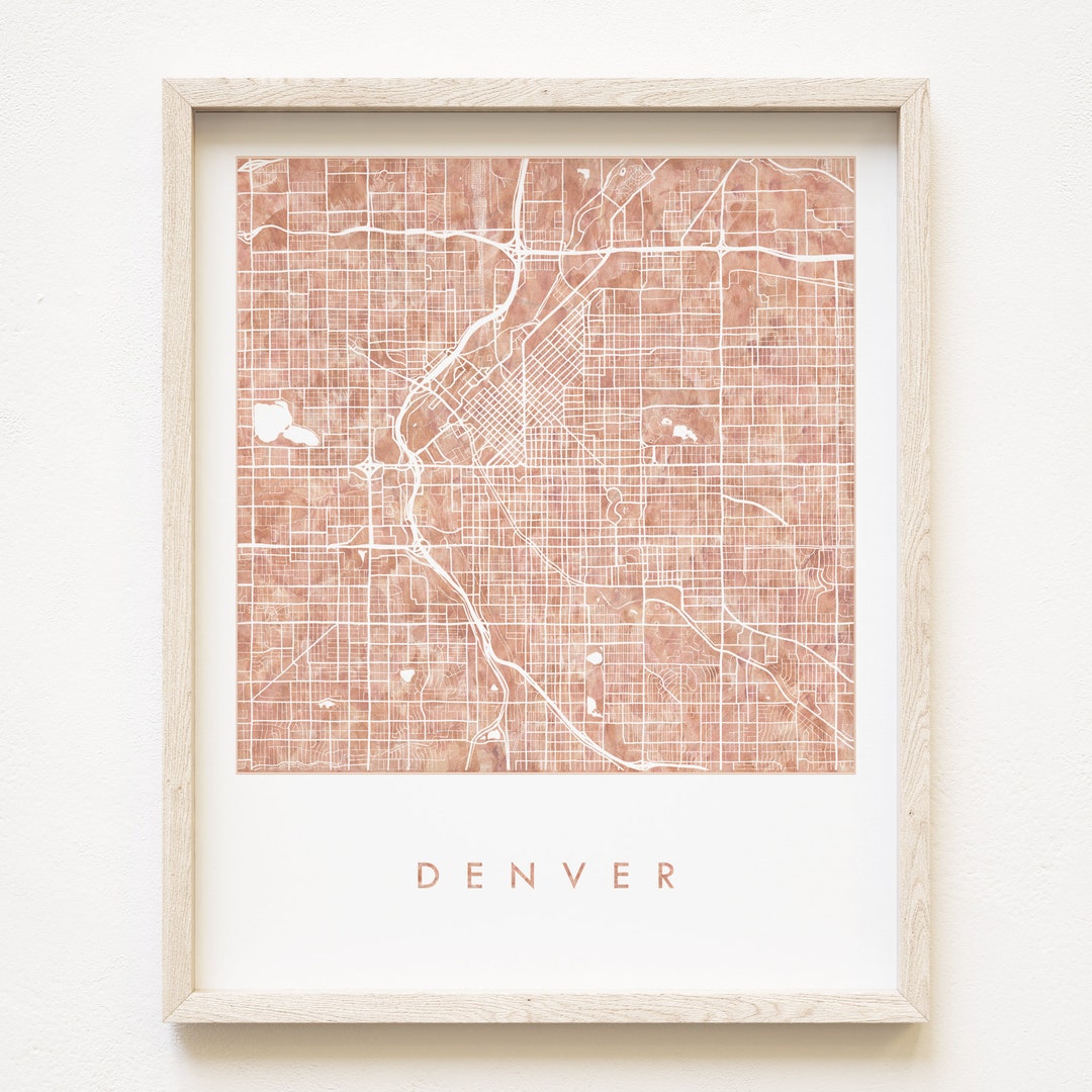 DENVER Watercolor Wash Print City Block Plan (art Print) Colorado ...