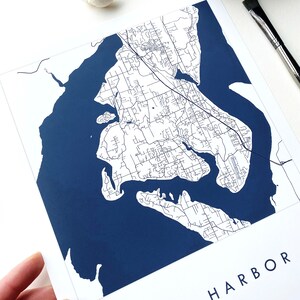 GIG HARBOR Map Hand Drawn Street Map WASHINGTON City Map Drawing ...