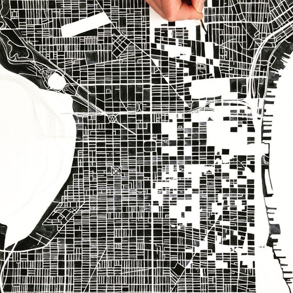 PHILADELPHIA Map Watercolor City Block Plan original | Etsy