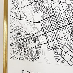 COLUMBIA Map Street Map South Carolina City Map Drawing Black and White ...