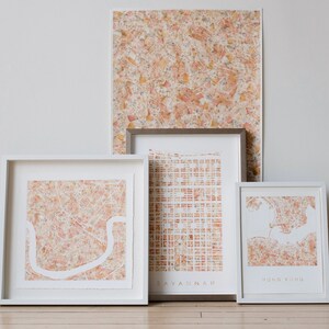 SAVANNAH Map Urban Fabric Watercolor Texture Painting GEORGIA City Map ...