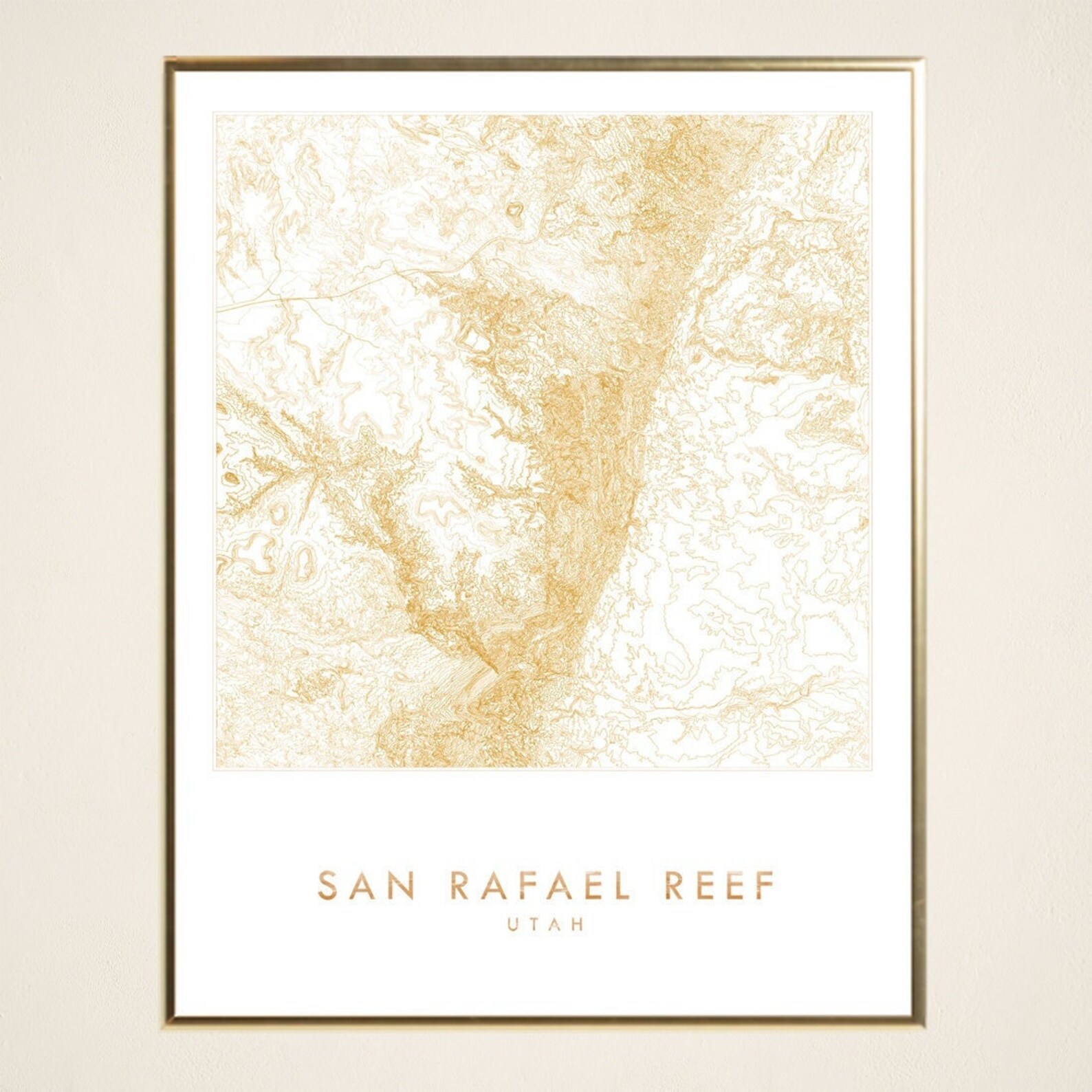 San Rafael Reef UTAH Hand Drawn Topographic Map Drawing art | Etsy