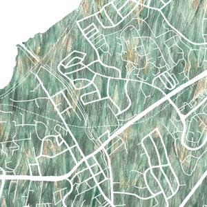 PINOLE Map Urban Fabric Watercolor Texture Painting CALIFORINIA City ...