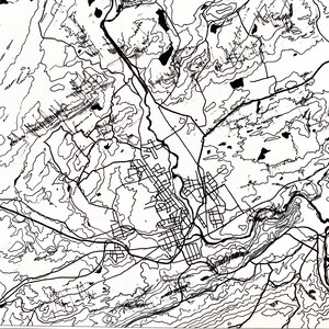 POCONOS Mountains Hand Drawn Map Street Map Pennsylvania Topographic ...