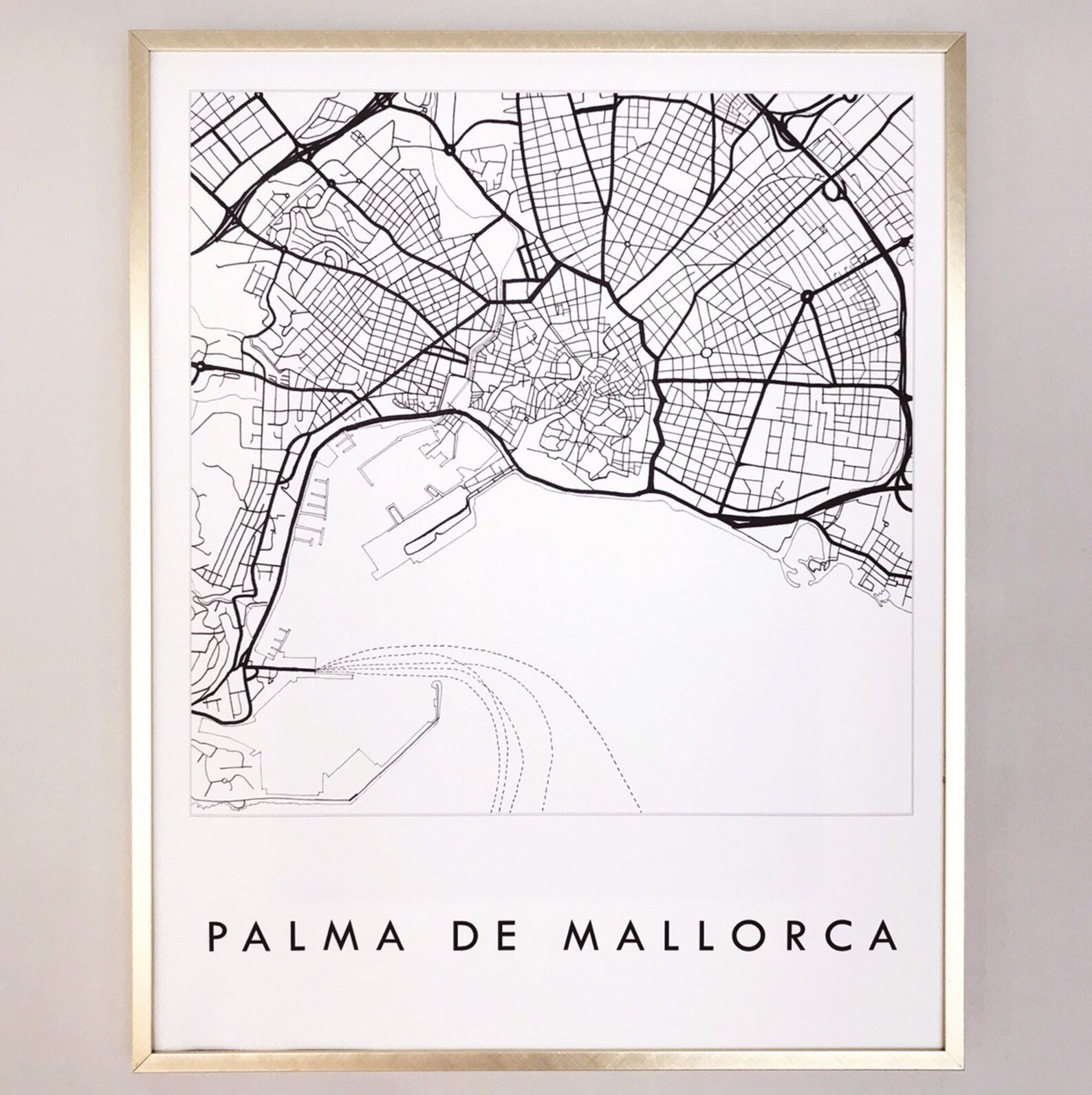PALMA De MALLORCA Map Hand Drawn Street Map SPAIN City Map - Etsy