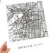 MEXICO CITY Map Hand Drawn Street Map Mexico City Map Drawing Black and ...