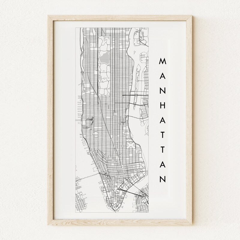 Manhattan Map - Etsy