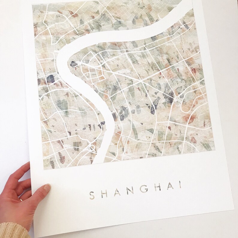 SHANGHAI Map Street Map CHINA City Map Drawing Black and White - Etsy