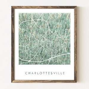 CHARLOTTESVILLE Map Urban Fabric Watercolor Texture Painting - Etsy