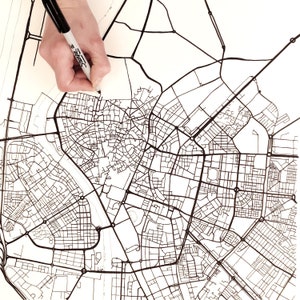 SEVILLE Map Urban Fabric Watercolor Texture Painting Spain City Plan ...