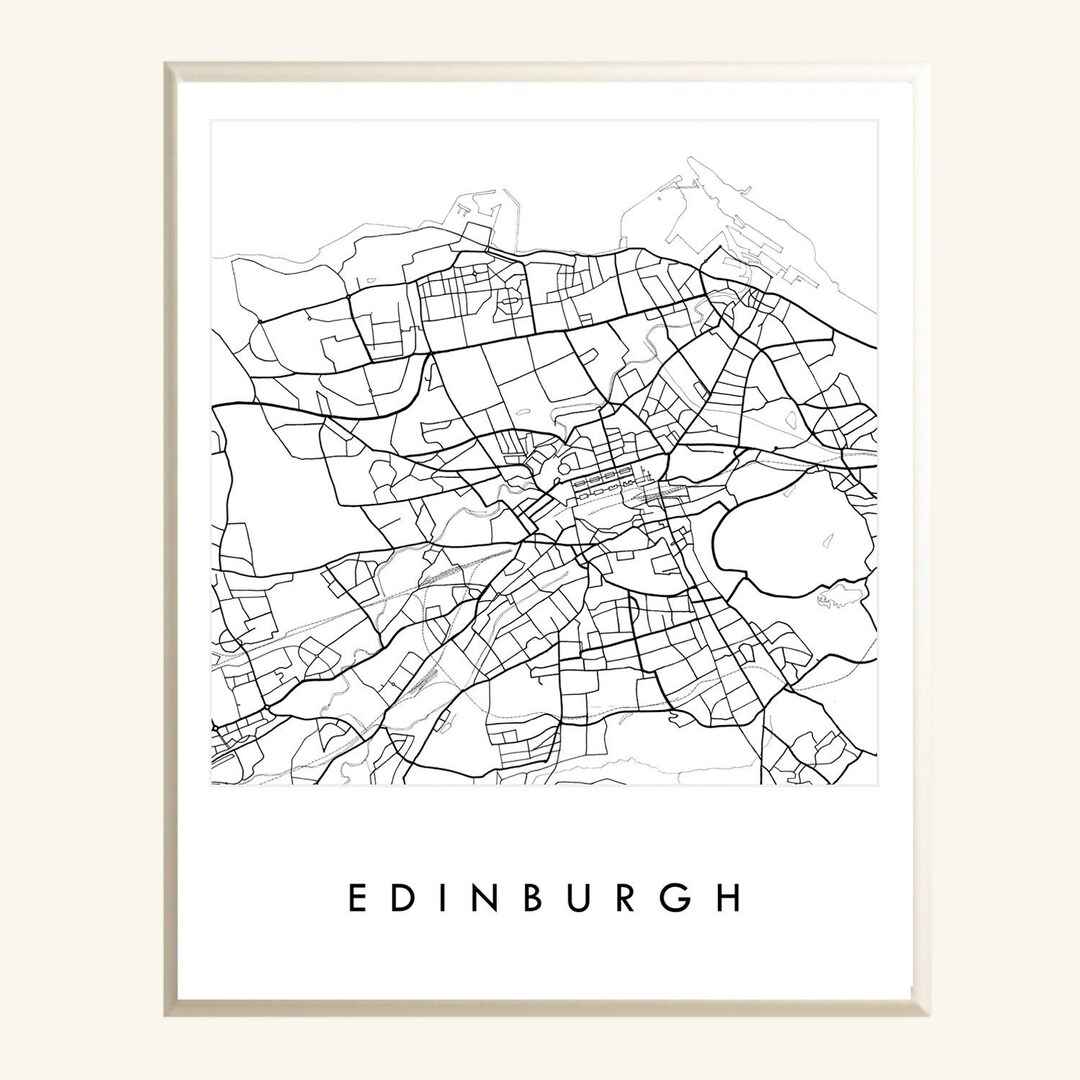 EDINBURGH Map Hand Drawn Street Map SCOTLAND City Map Drawing - Etsy