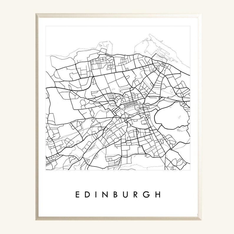EDINBURGH Map Hand Drawn Street Map SCOTLAND City Map Drawing - Etsy